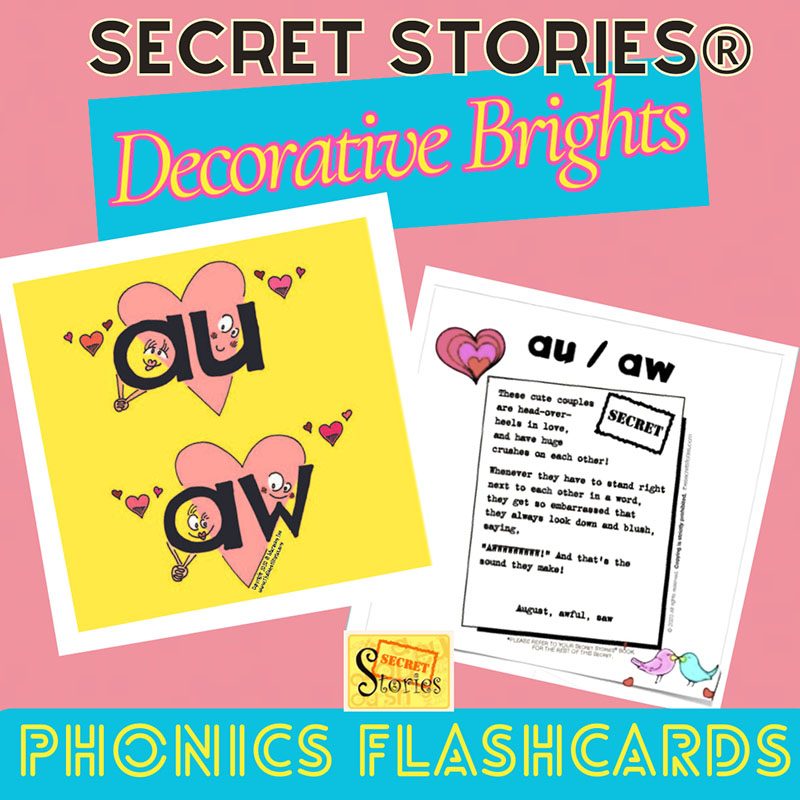 Decorative Bright Phonics Flashcards – The Secret Stories