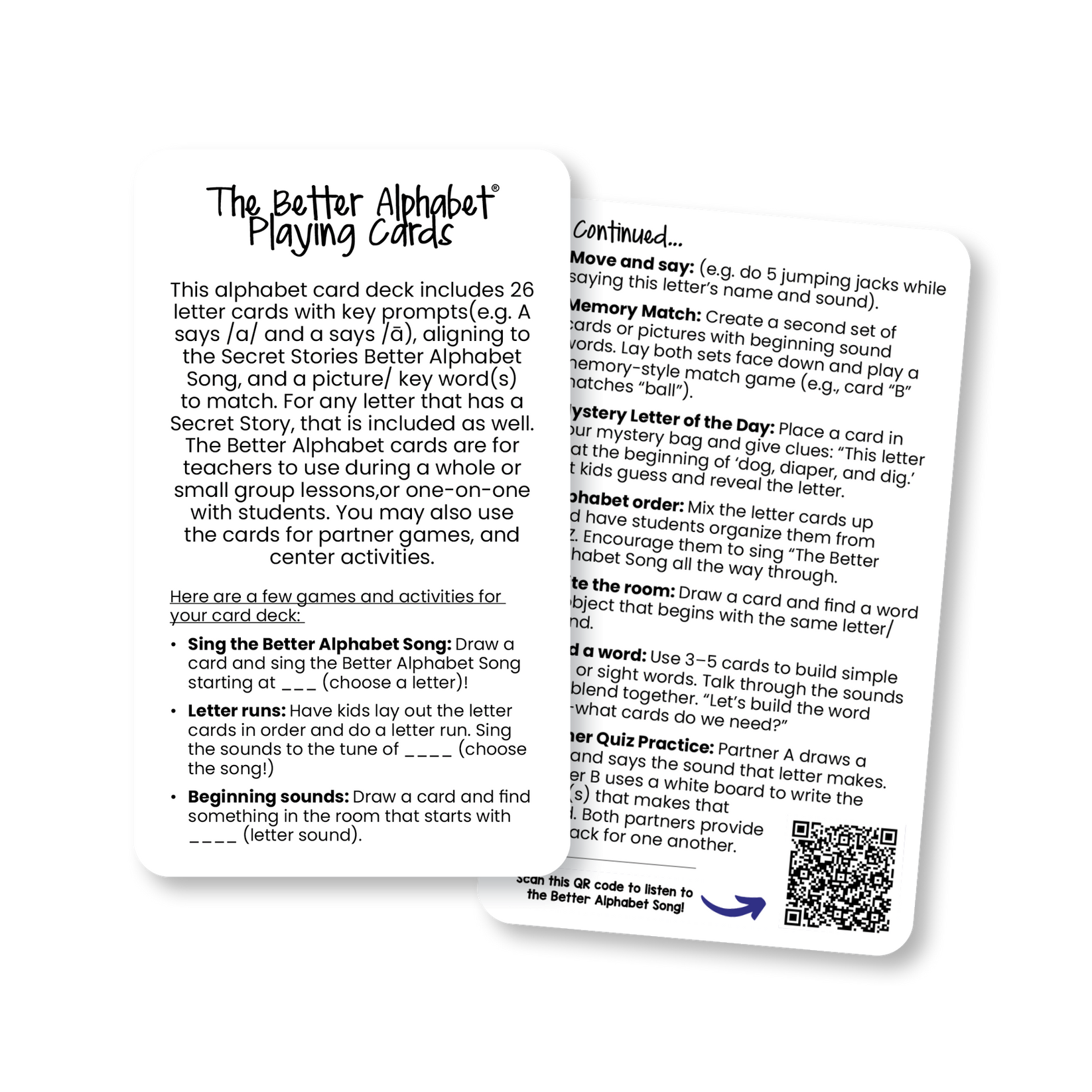 Better Alphabet® Cards – The Secret Stories
