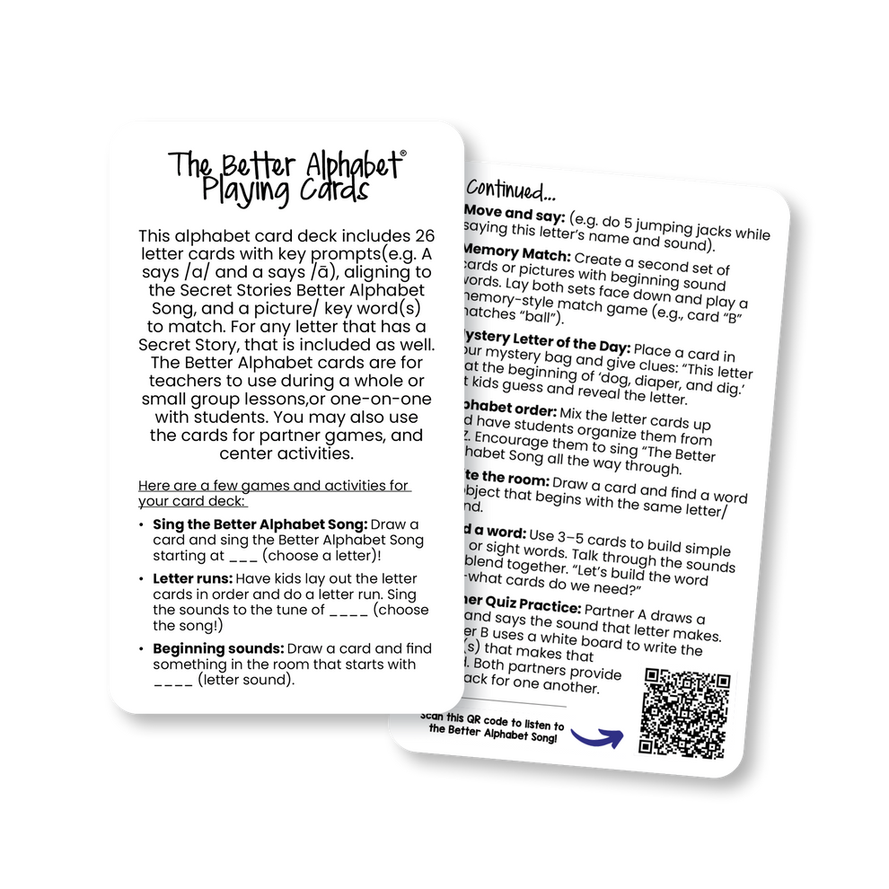 Better Alphabet® Cards – The Secret Stories